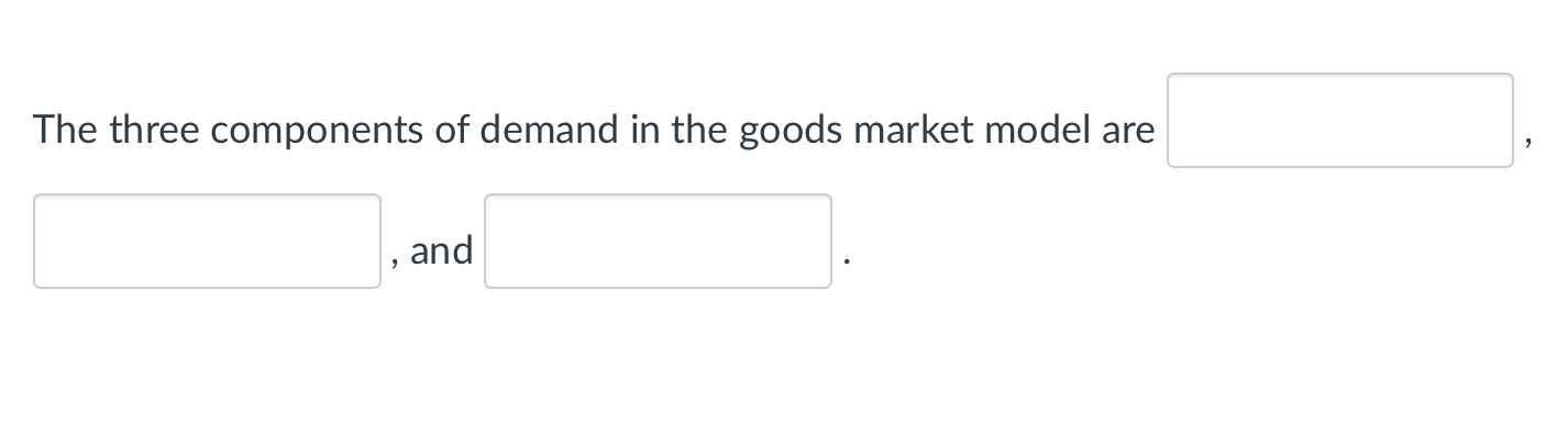 Solved The three components of demand in the goods market | Chegg.com