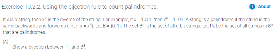 Exercise 10.2.2: Using the bijection rule to count | Chegg.com