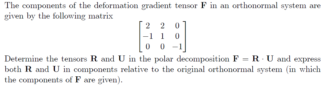 The components of the deformation gradient tensor F | Chegg.com