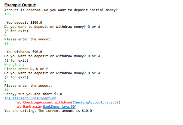 Solved uctions: You will have three java classes: Bank.java | Chegg.com