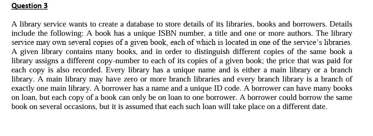 Solved A library service wants to create a database to store | Chegg.com