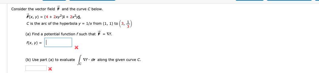 Solved Consider the vector field F and the curve C below. | Chegg.com