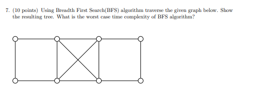 Solved 7. (10 points) Using Breadth First Search(BFS) | Chegg.com