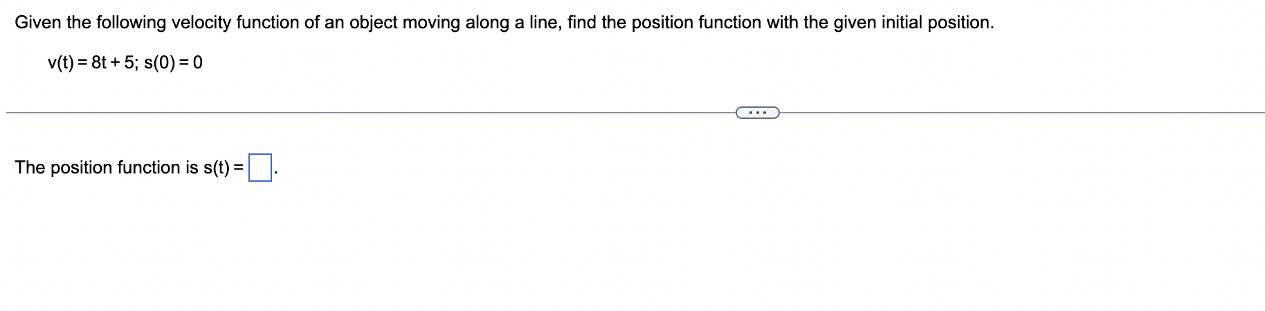 Solved The velocity of an object is given by the following | Chegg.com