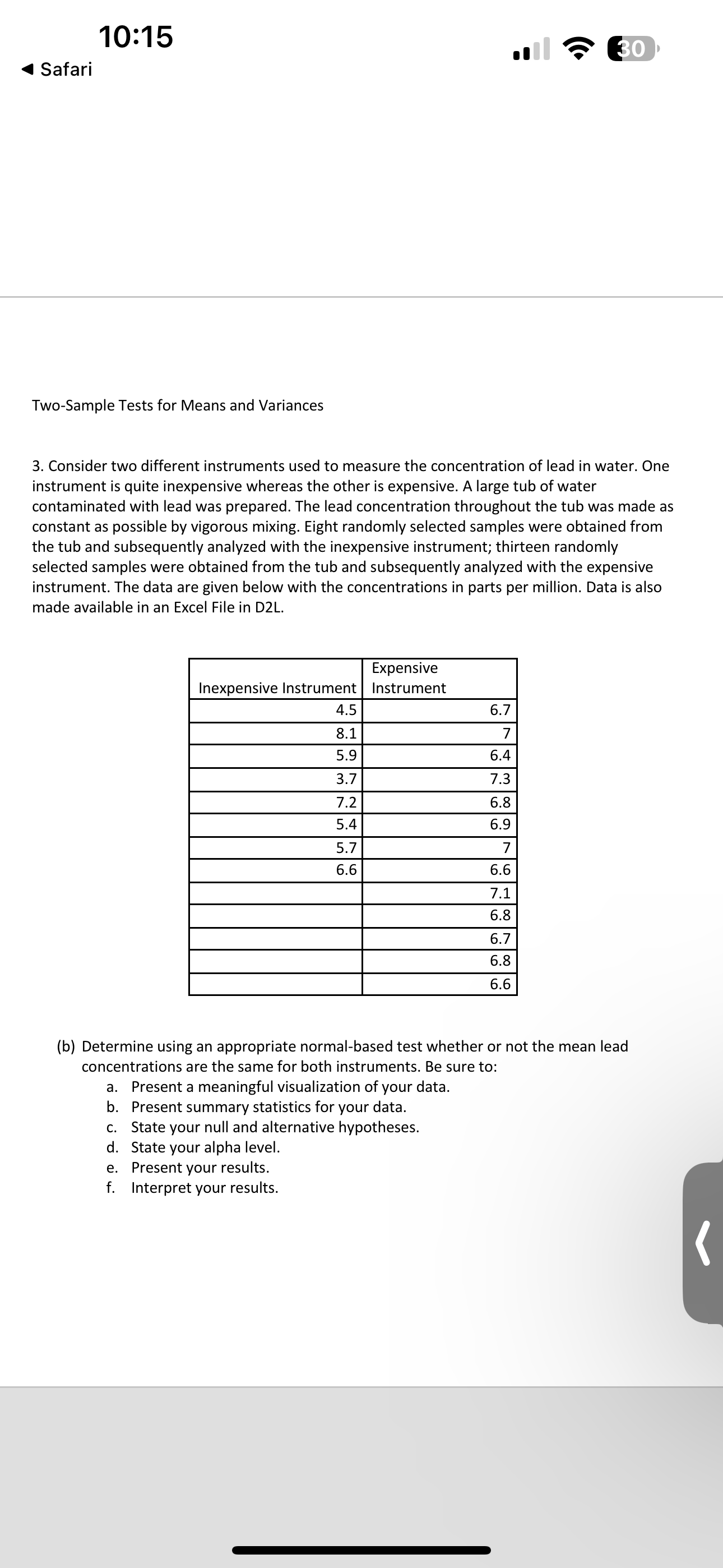 Two Sample Tests For Means And Variances 3 Consider 4407