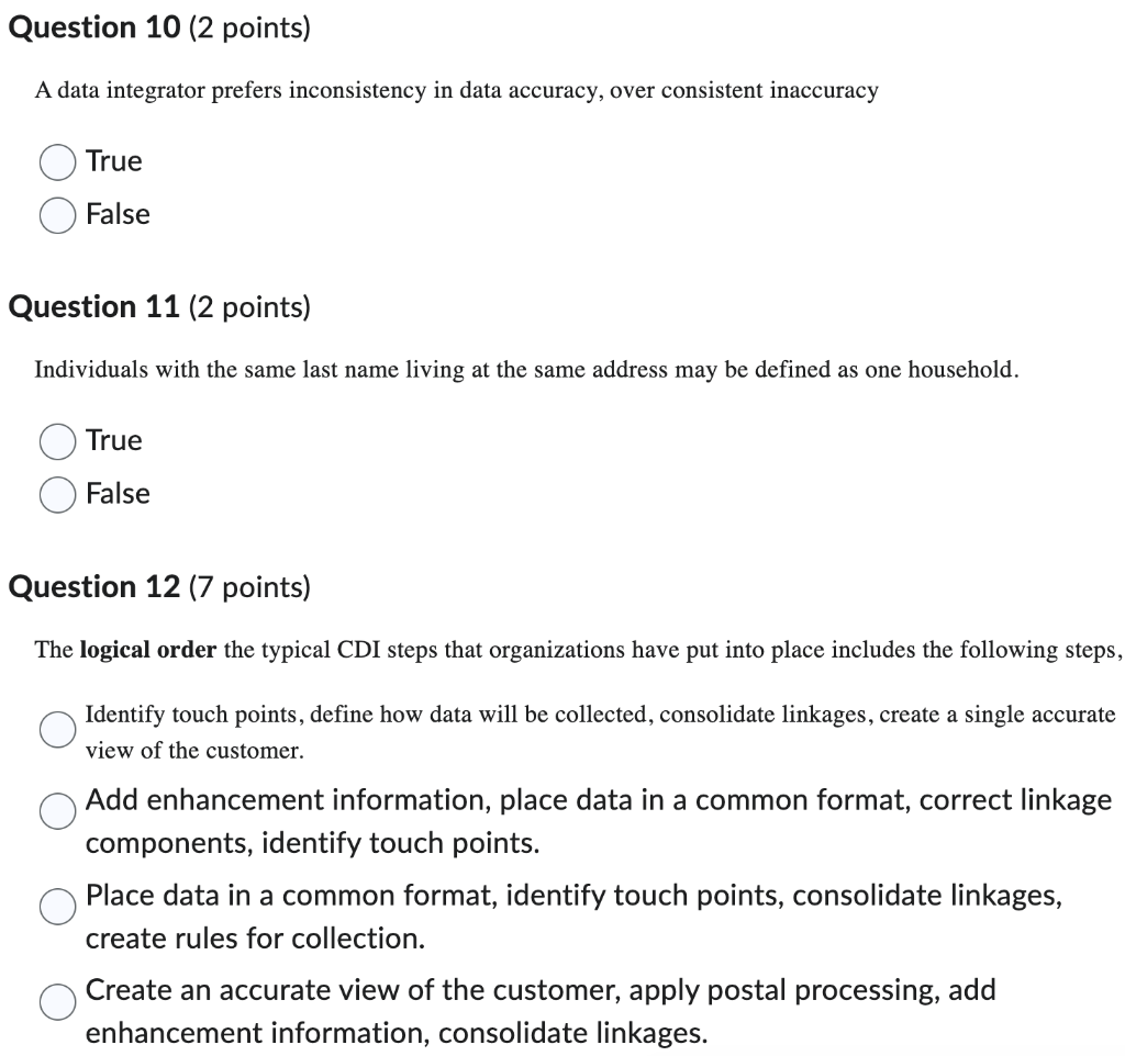 Solved A data integrator prefers inconsistency in data | Chegg.com