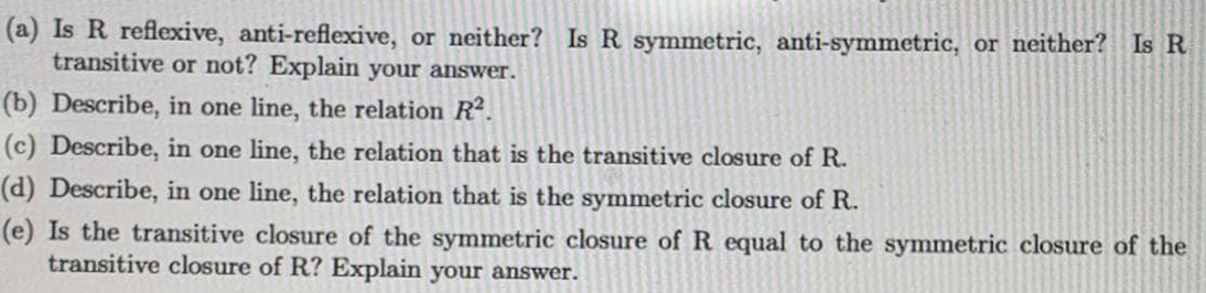 Solved Let R be a relation on the set of integers such that | Chegg.com