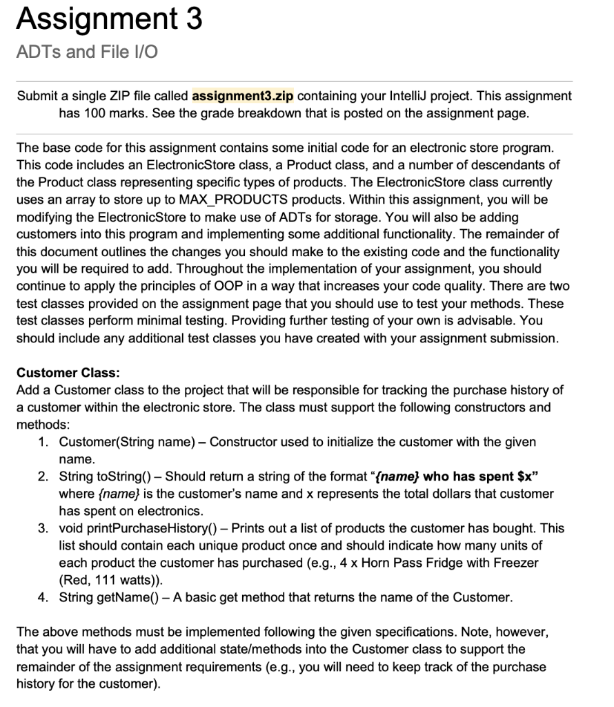 Solved Submit a single ZIP file called assignment3.zip | Chegg.com