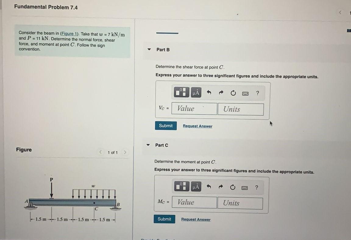 Solved Hwk 8 (Ch7) Fundamental Problem 7.4 Consider the beam | Chegg.com