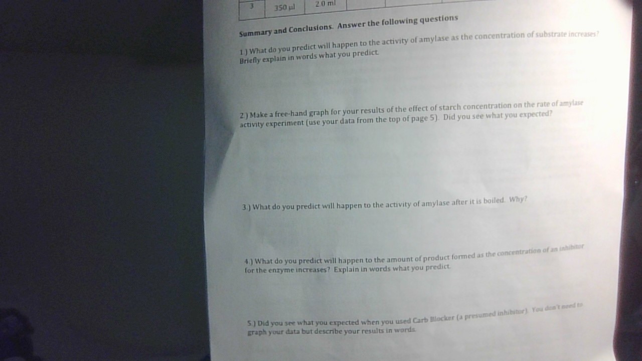 Solved Summary and Conclusions. Answer the following | Chegg.com