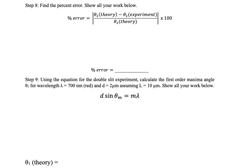 Solved Step 3: Calculate the angle for the first order | Chegg.com
