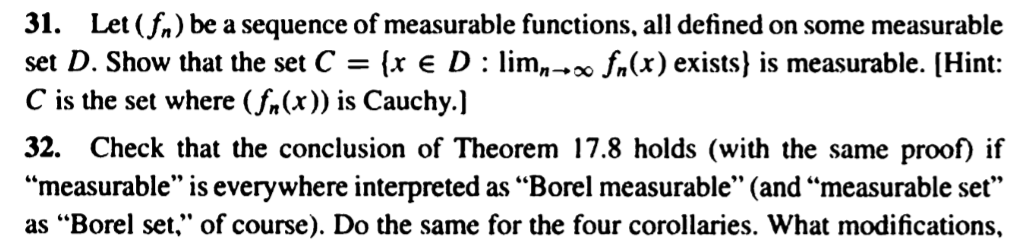 Solved 31 Let Fn Be A Sequence Of Measurable Functions