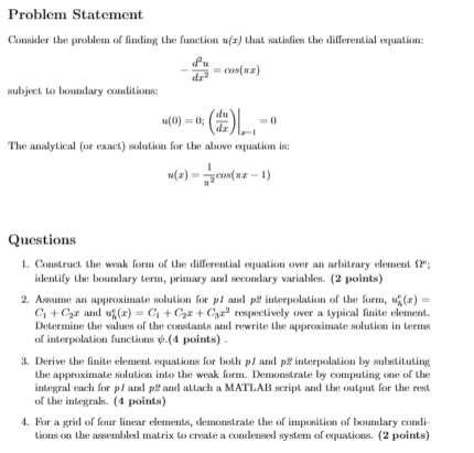 Solved Problem Statement Consider the problem of finding the | Chegg.com