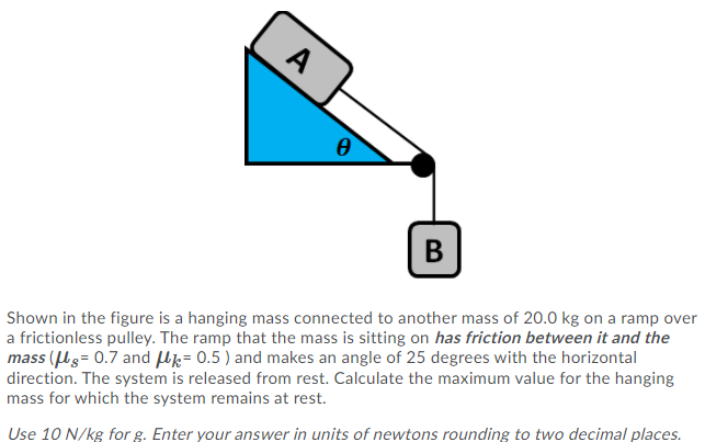 Solved A ө B Shown in the figure is a hanging mass connected | Chegg.com