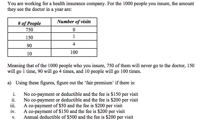 Solved You are working for a health insurance company. For | Chegg.com