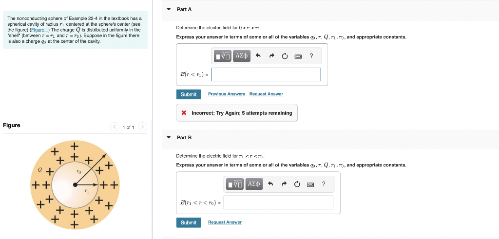 Solved The nonconducting sphere of Example 22-4 in the | Chegg.com