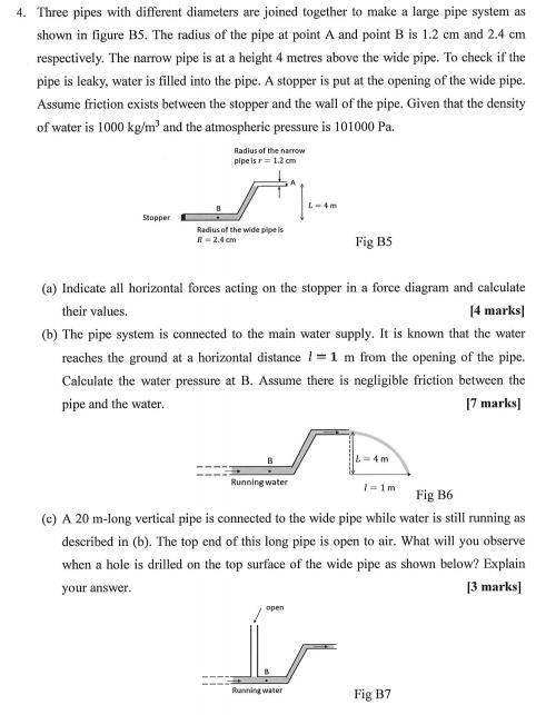 Solved 4. Three pipes with different diameters are joined | Chegg.com
