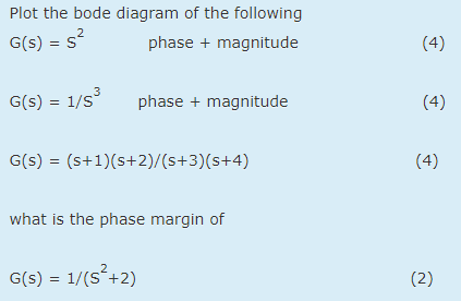 Solved Plot the bode diagram of the following phase + | Chegg.com