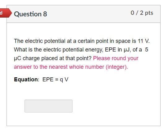 Solved The Electric Potential At A Certain Point In Spa 
