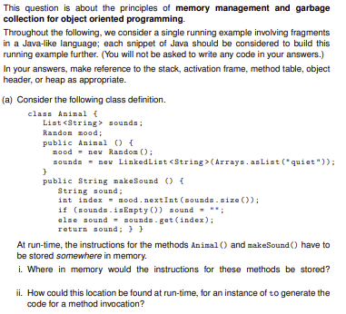 Solved This question is about the principles of memory | Chegg.com