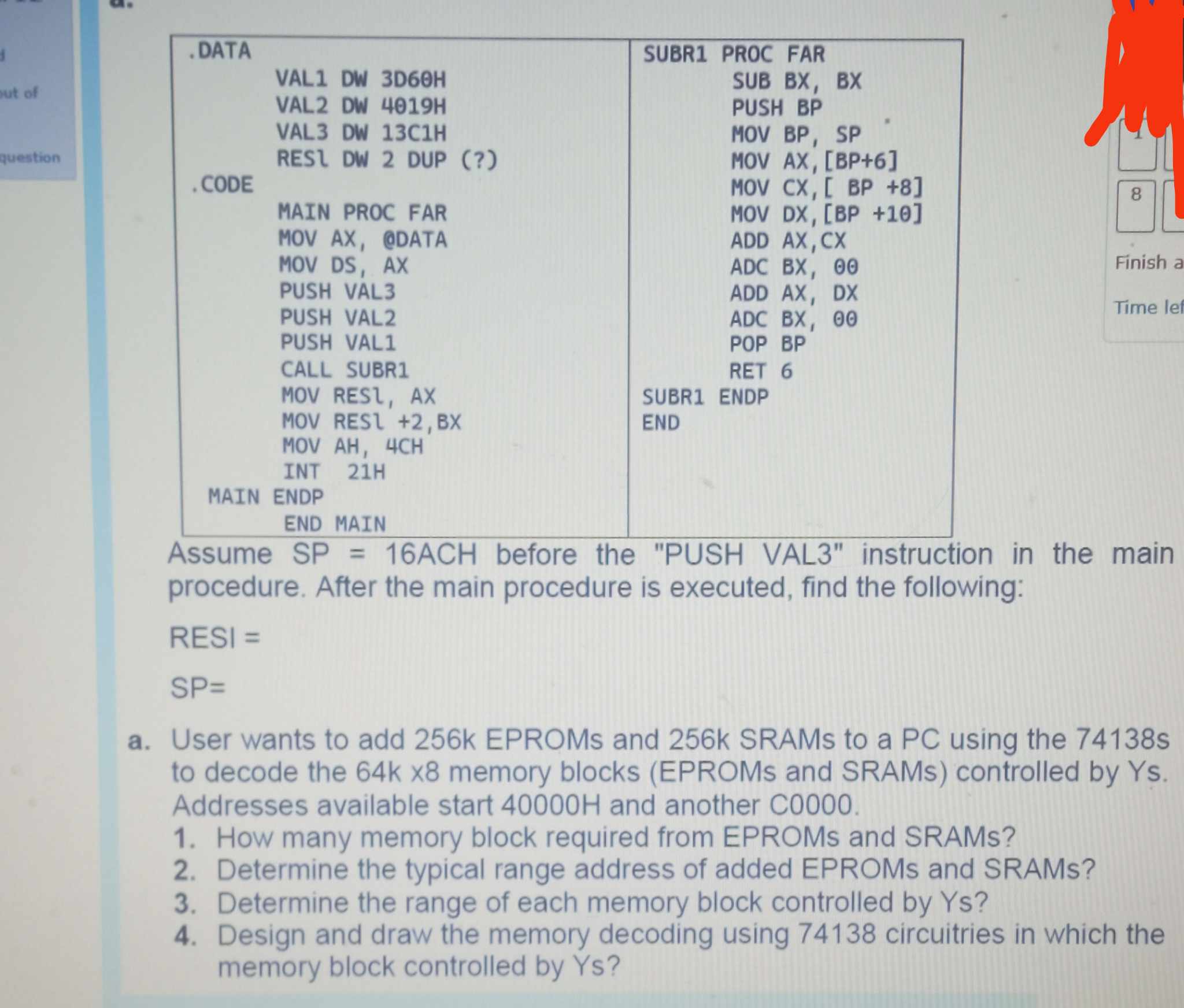 Solved Assume SP=16ACH before the "PUSH VAL3" ﻿instruction | Chegg.com