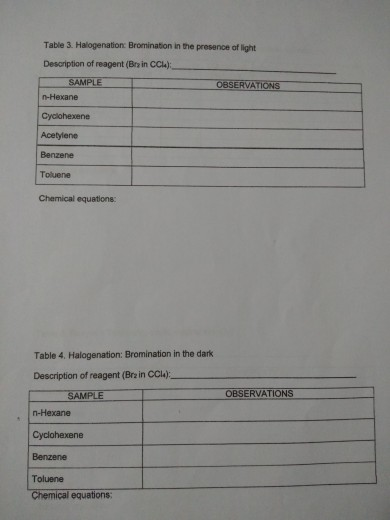 Solved Experiment No. 6 HYDROCARBONS Name: Section Date | Chegg.com
