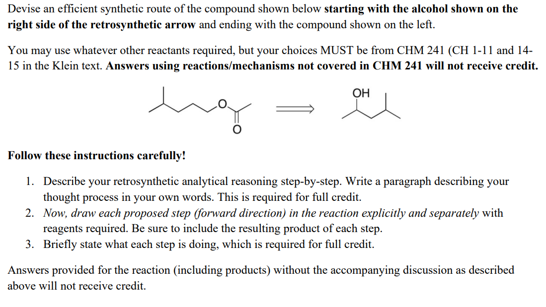 Solved Devise an efficient synthetic route of the compound | Chegg.com