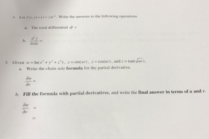 Solved 4· Let/(x, y)- x + yle". write the answers to the | Chegg.com
