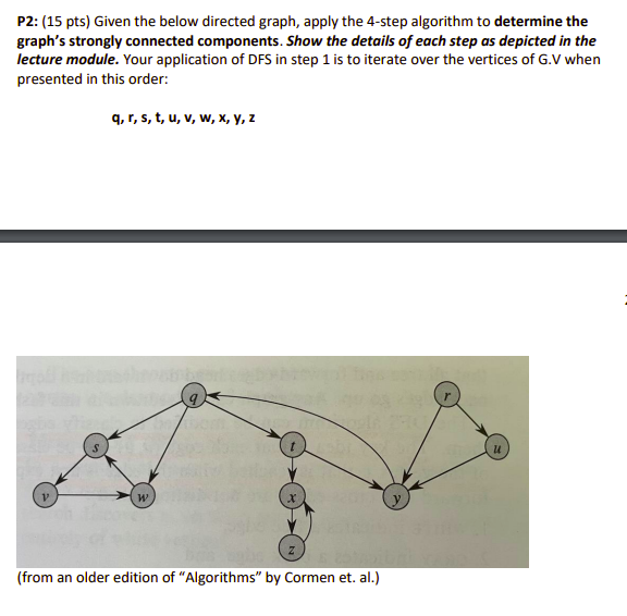 Solved P1: (15 pts) Given the below directed acyclic graph | Chegg.com