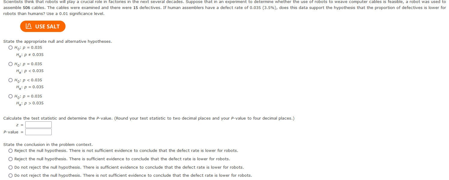 Solved State the appropriate null and alternative | Chegg.com