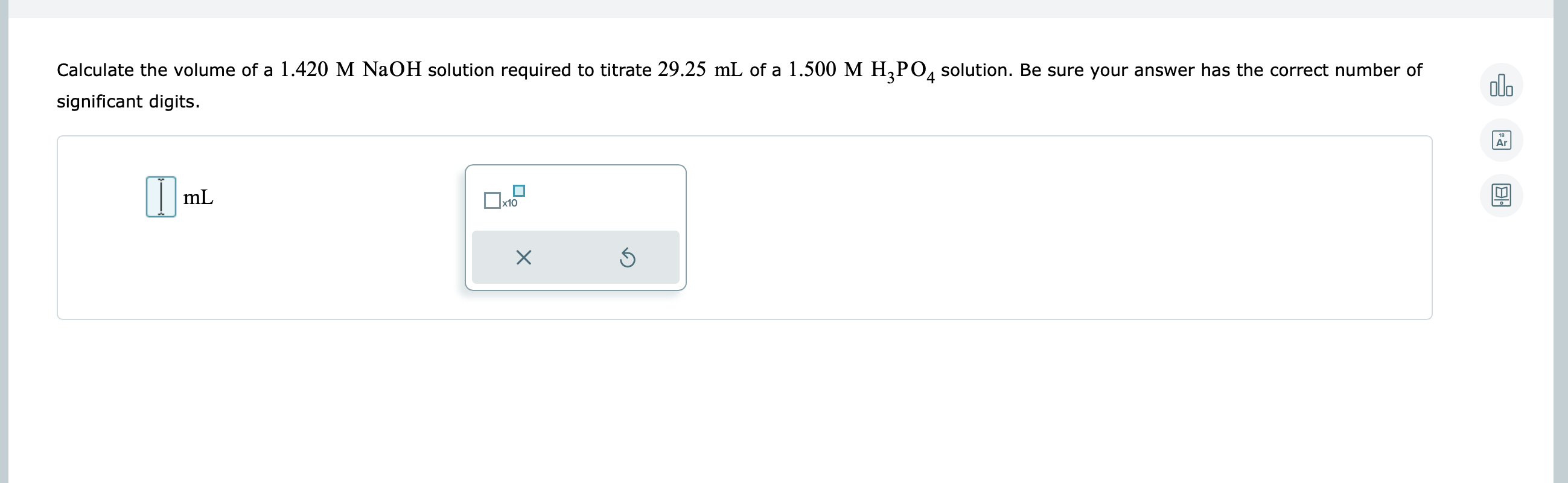 Solved Calculate the volume of a 1.420 M NaOH solution | Chegg.com