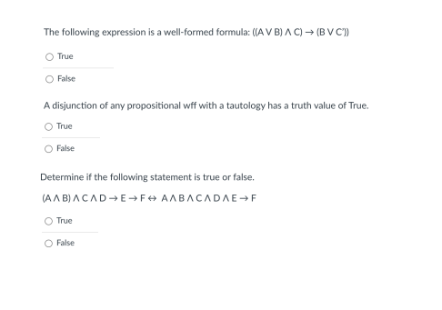 Solved The following expression is a well-formed formula: | Chegg.com
