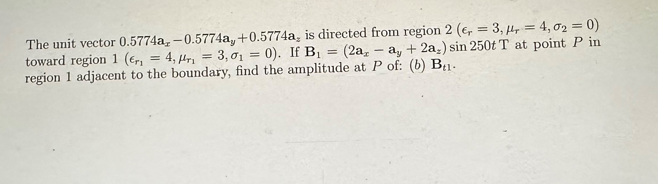 Solved The unit vector 0.5774ax−0.5774ay+0.5774az is | Chegg.com