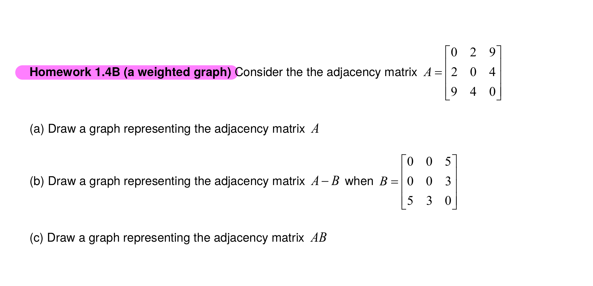 Solved Homework 1.3 Let Ax=b be a linear system whose | Chegg.com