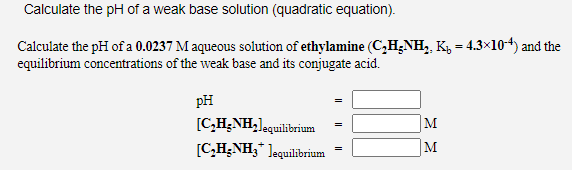 Solved Calculate the pH of a weak base solution ([B], > | Chegg.com