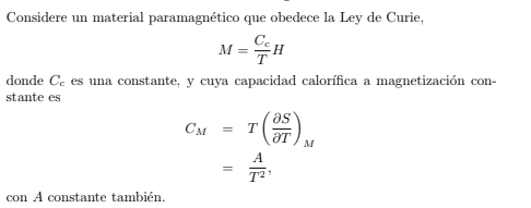 Solved Considere un material paramagnético que obedece la | Chegg.com