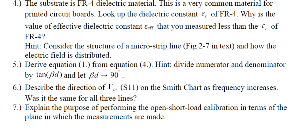 4.) The substrate is FR-4 dielectric material. This | Chegg.com