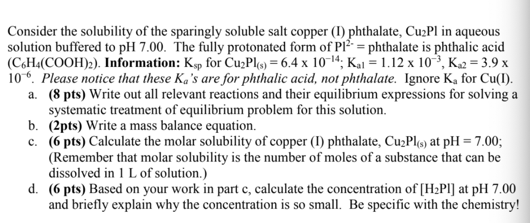 Solved Consider the solubility of the sparingly soluble salt | Chegg.com