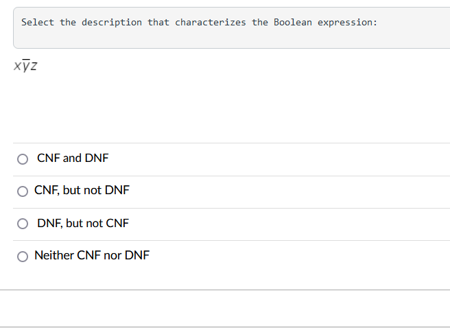 Solved Select The Description That Characterizes The Boolean 
