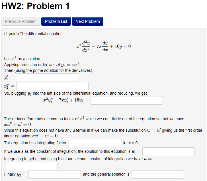 Solved HW2: Problem 1 Previous Problem Problem List Next | Chegg.com