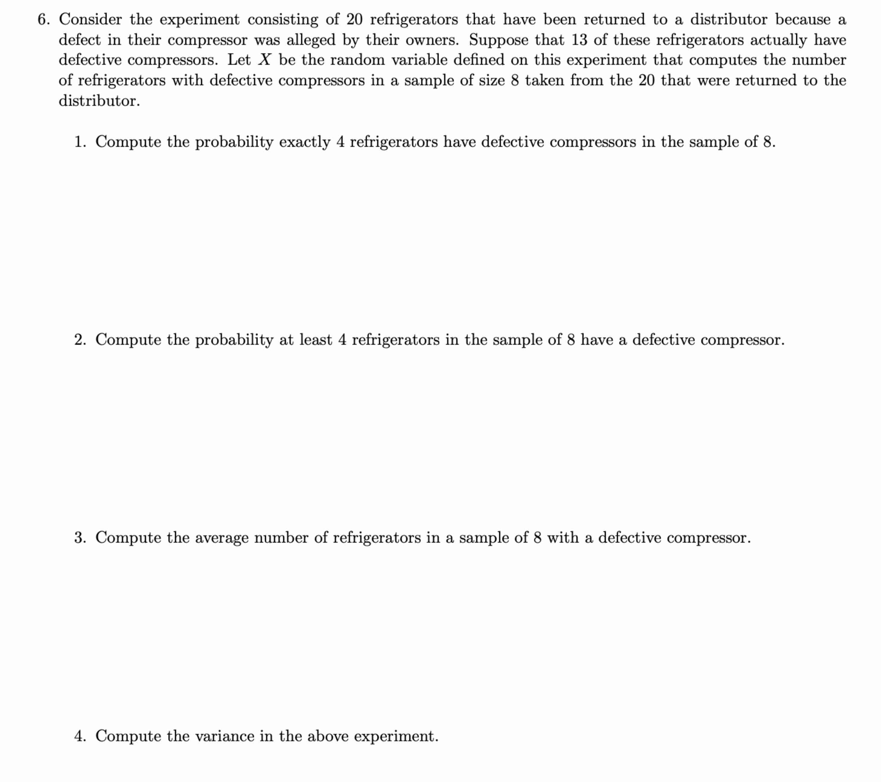 Solved Consider the experiment consisting of 20 | Chegg.com Solved Consider the experiment consisting of 20 | Chegg.com