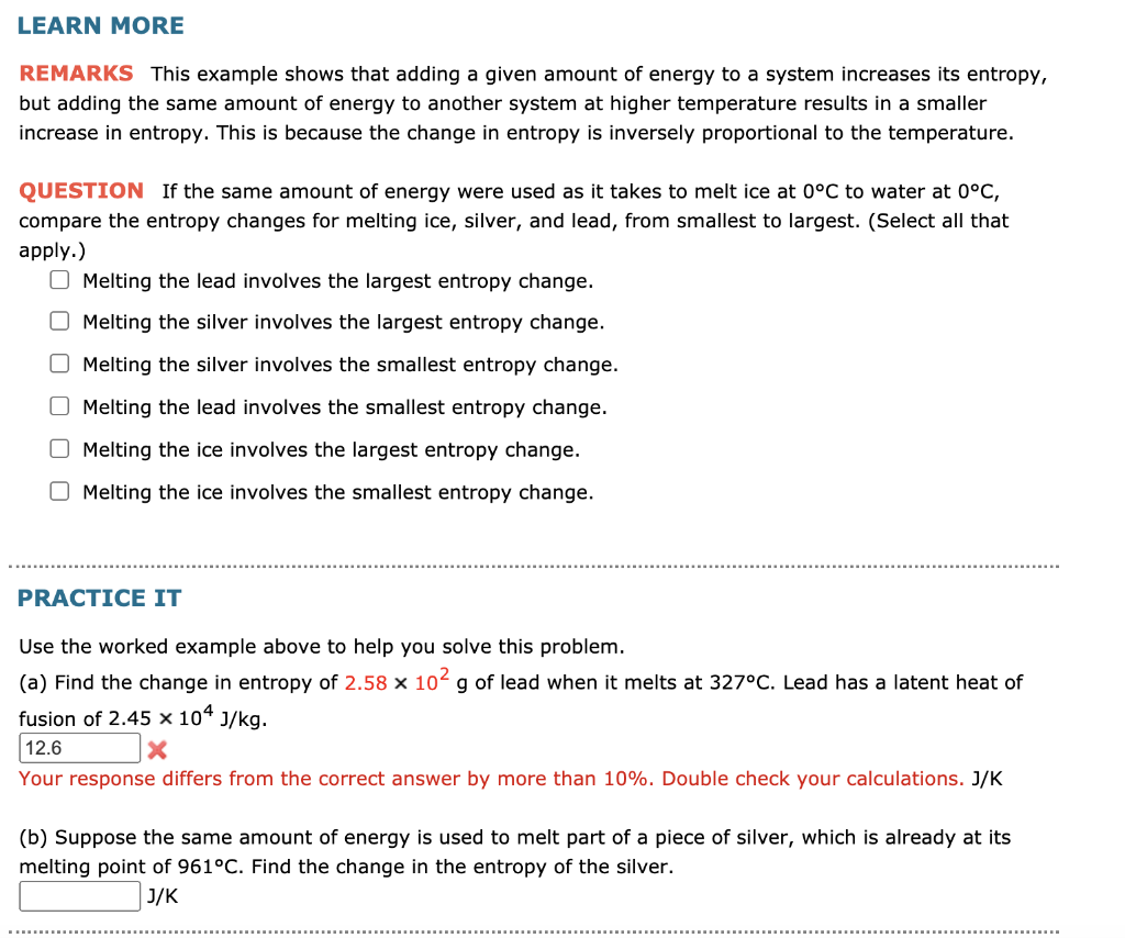 Solved GOAL Calculate the change in entropy due to a phase | Chegg.com