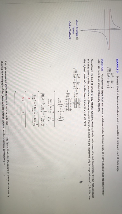 Solved EXAMPLE 3 Evaluate the limit below and indicate which | Chegg.com