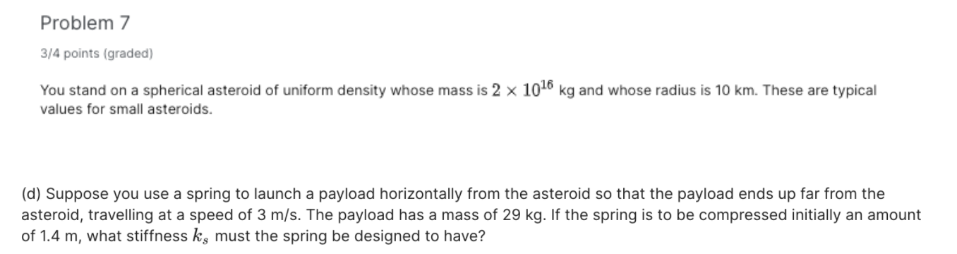 Solved Problem 7 3/4 points (graded) You stand on a | Chegg.com