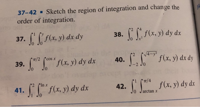 Solved sketch the region of integration and change the order | Chegg.com