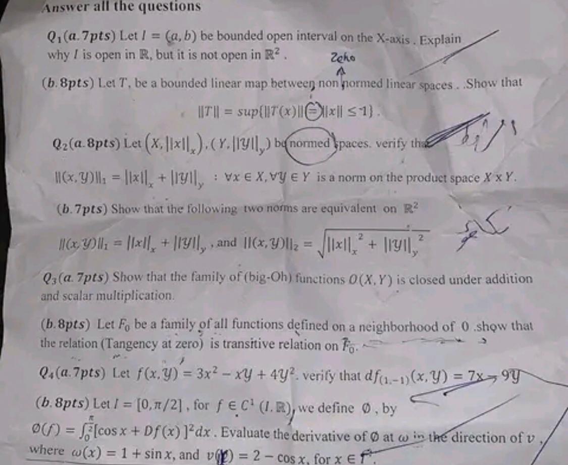 Solved Q1(a.7pts) Let I=(a,b) be bounded open interval on | Chegg.com