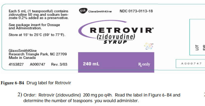 Solved gsk ClaxoSmithKline NDC 0173-0113-18 Each 5 ml (1 | Chegg.com