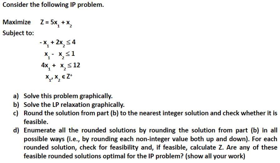 Solved Consider the following IP problem. Maximize Subject | Chegg.com