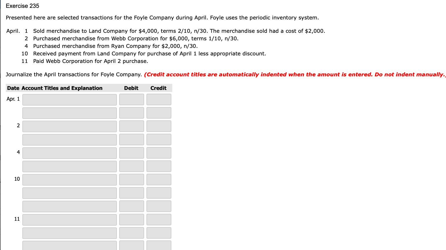 Solved Exercise 235 Presented here are selected transactions | Chegg.com