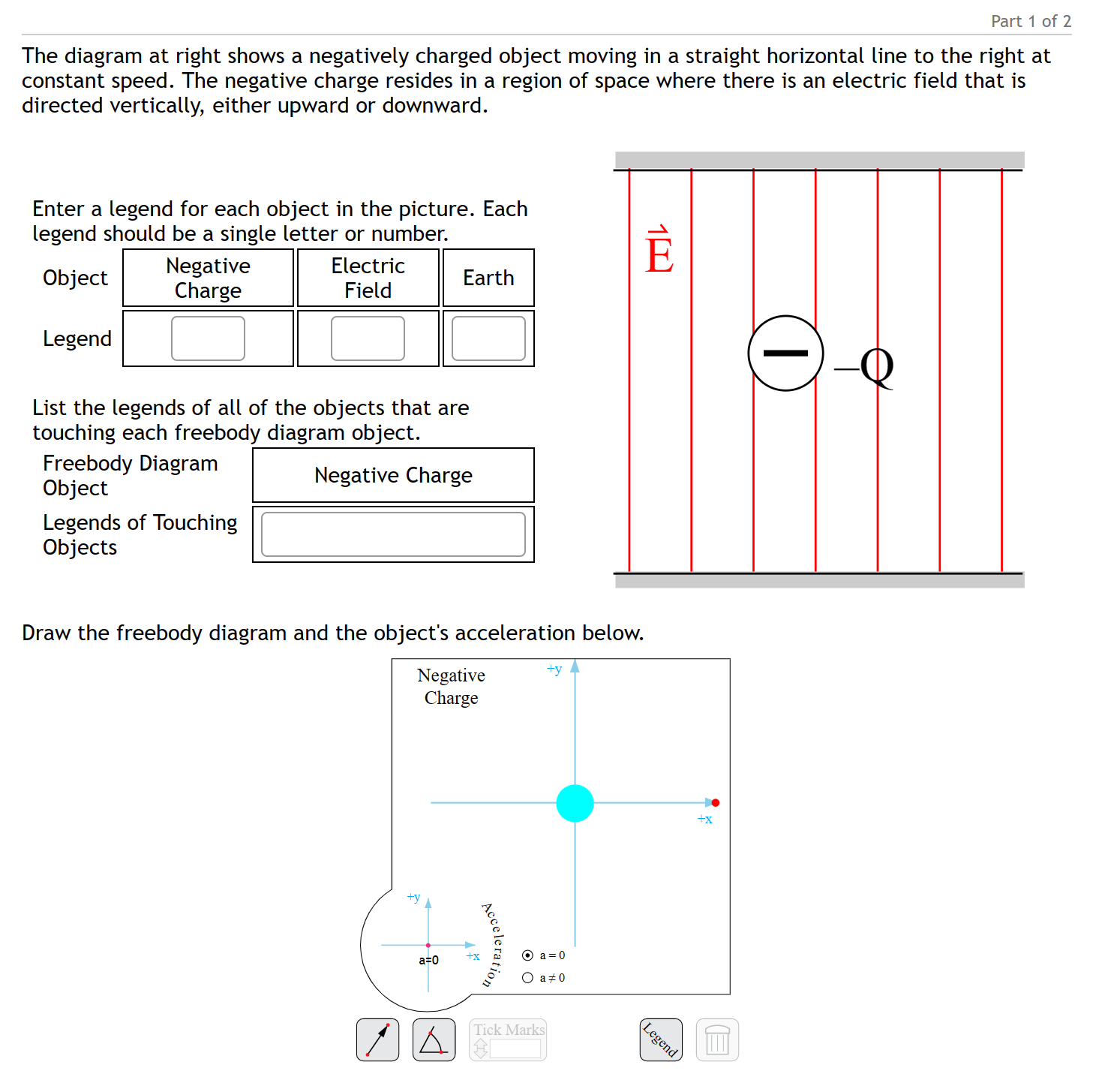 Solved The diagram at right shows a negatively charged | Chegg.com